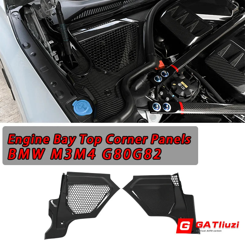 For BMW G80 G81 M3 G82 M4 Dry Carbon Fiber Engine Bay Cowls Grid Cover ...