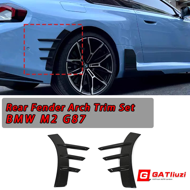 Dry Carbon Fiber Rear Bumper Fender Arch Trim Set Canards for BMW M2 G ...