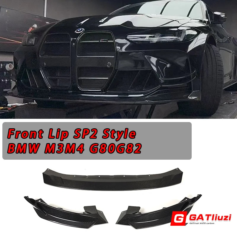 Dry Carbon Fiber Car Front Lip R44 II SP2 Style Body Kit Splitters Bum ...