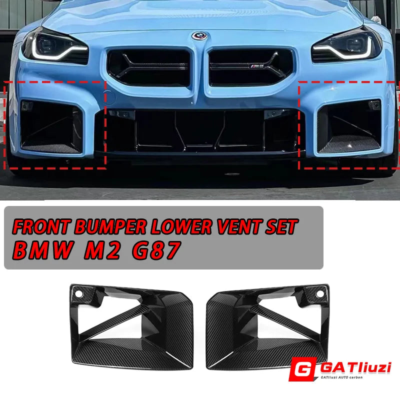 Dry Carbon Fiber MP Style G87 M2 Front Bumper Pipe Lower Vent Trim Fro ...